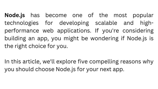 Nodejs for next web app development | PDF