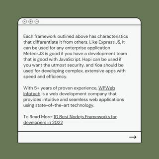 NodeJs Frameworks.pdf | Web Development | Internet