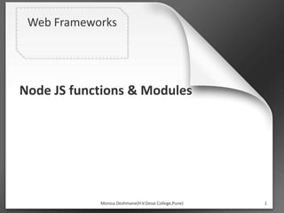 Nodejs functions & modules | PPTX | Web Development | Internet