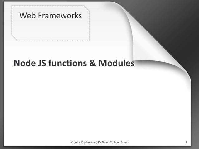 Nodejs functions & modules | PPT