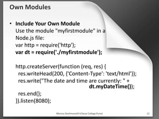 Nodejs functions & modules | PPTX | Web Development | Internet