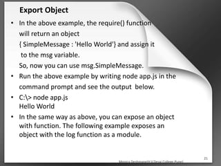 Nodejs functions & modules | PPTX | Web Development | Internet