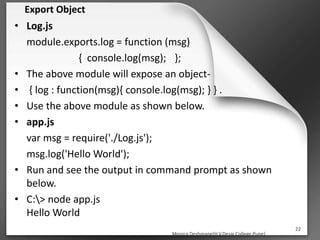 Nodejs functions & modules | PPTX | Web Development | Internet
