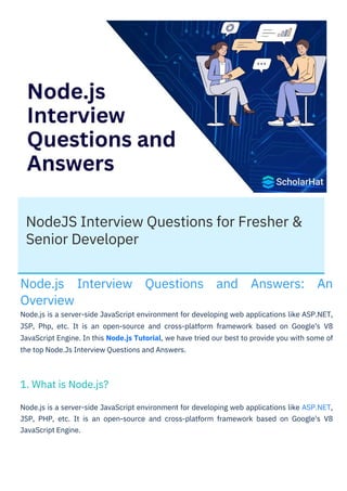 Node JS Interview Question PDF By ScholarHat | PDF