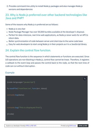 Node JS Interview Question PDF By ScholarHat | PDF
