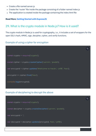 Node JS Interview Question PDF By ScholarHat | PDF