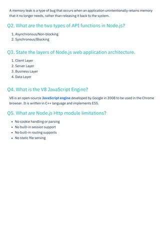 Node JS Interview Question PDF By ScholarHat | PDF