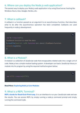 Node JS Interview Question PDF By ScholarHat | PDF