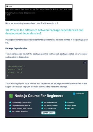 Node JS Interview Question PDF By ScholarHat | PDF