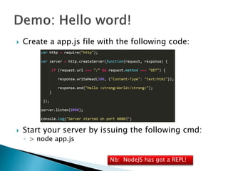 Nodejs intro | PPT