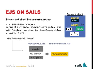 Like Ruby on Rails for Node - the Sails js framework | PPT