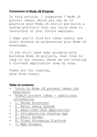 Node js projects | PDF