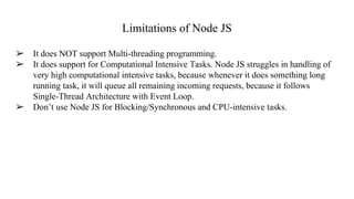 Node js (runtime environment + js library) platform | PPT