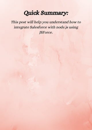 Node js salesforce integration using js force a quick guide to look out in 2021 and beyond | PDF