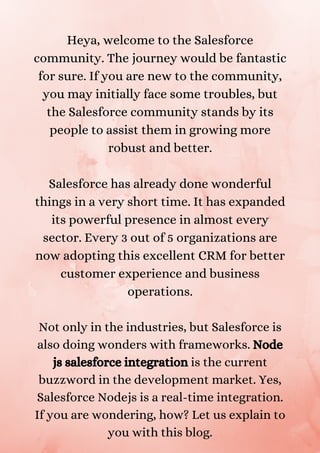Node js salesforce integration using js force a quick guide to look out in 2021 and beyond | PDF