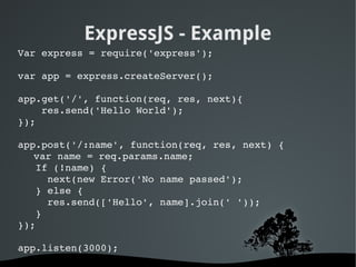 @techmeetup Edinburgh nodejs talk | PPT