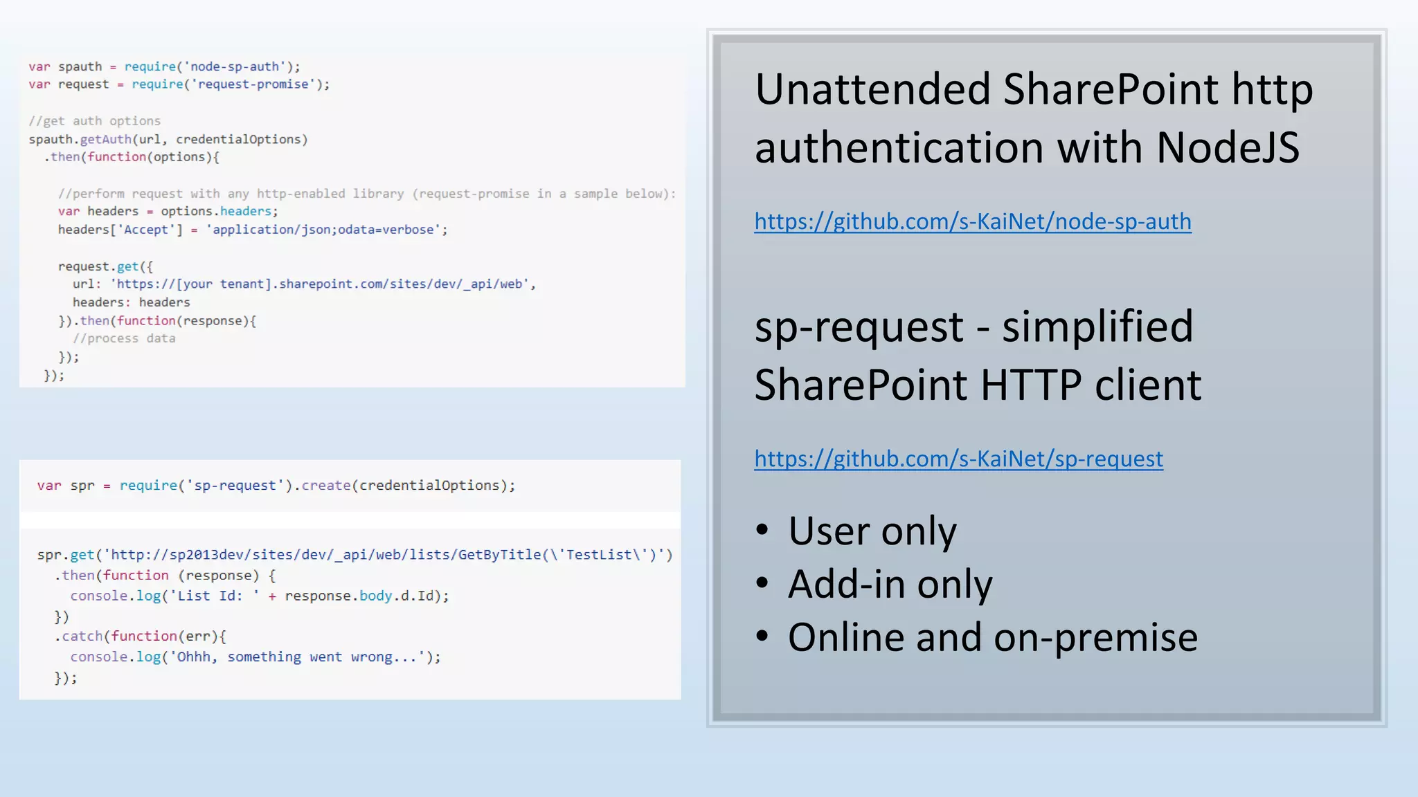 Node js to sharepoint authentication | PPT