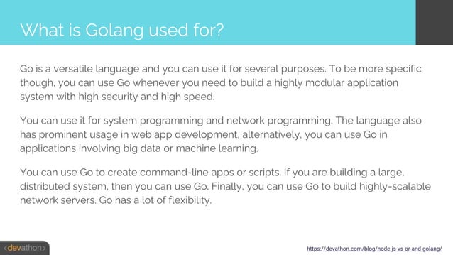 NodeJS vs Golang - A detailed comparison | PPT NodeJS vs Golang - A detailed comparison | PPT