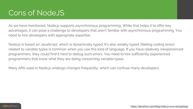 NodeJS vs Golang - A detailed comparison | PPT NodeJS vs Golang - A detailed comparison | PPT