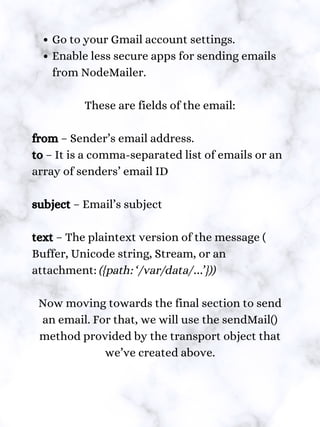 Node mailer example how to send email using nodemailer with gmail & mailtrap | PDF
