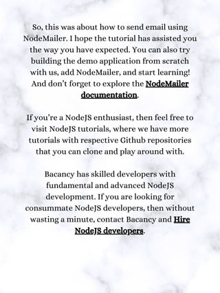 Node mailer example how to send email using nodemailer with gmail & mailtrap | PDF