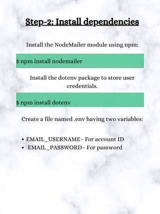 Node mailer example how to send email using nodemailer with gmail & mailtrap | PDF