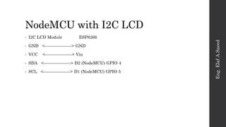 Lesson 10- NodeMCU with LCD I2C | PPT