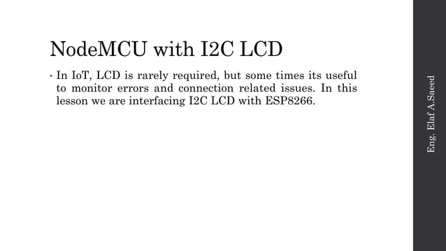Lesson 10- NodeMCU with LCD I2C | PPT