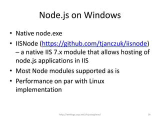 Node on Windows Azure | PPT