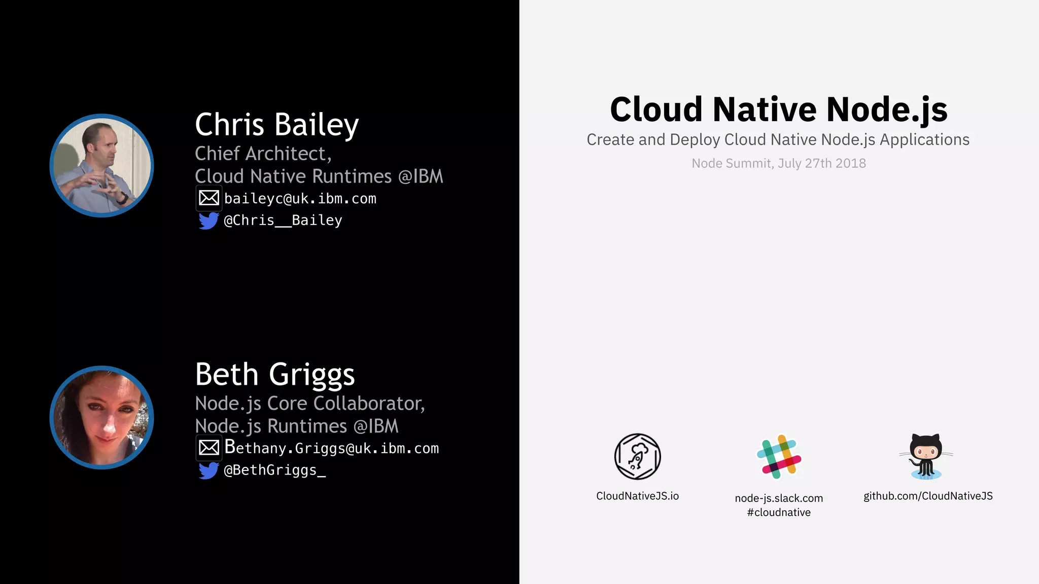 Node Summit 2018: Cloud Native Node.js