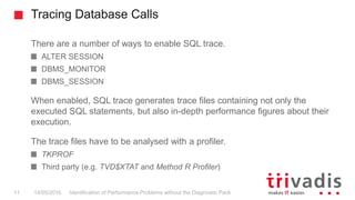 Identification of Performance Problems without the Diagnostic Pack | PDF