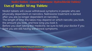 Nodict Tablets (Generic Naltrexone Hydrochloride Tablets) | PPT