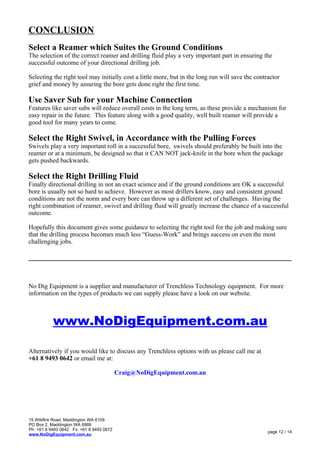 Horizontal Directional Drilling Reamer Selection Guide | PDF