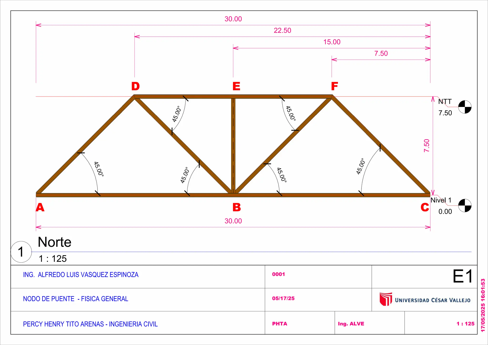 nodo de puente media tipo warren cara 2D | PDF
