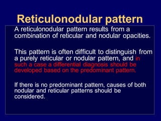 Nodular pattern | PDF | Lung and Respiratory Health | Diseases and ...