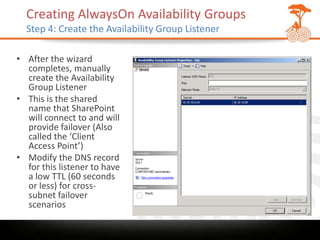 SQL 2012 AlwaysOn Availability Groups for SharePoint 2010 - AUSPC2012 ...