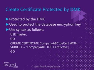 Protecting Your SharePoint Content Databases using SQL Transparent Data Encryption | PPT