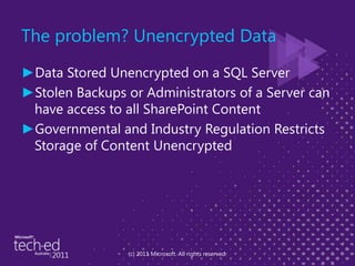 Protecting Your SharePoint Content Databases using SQL Transparent Data ...