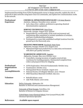 Noel Carr Resume2013 | PDF