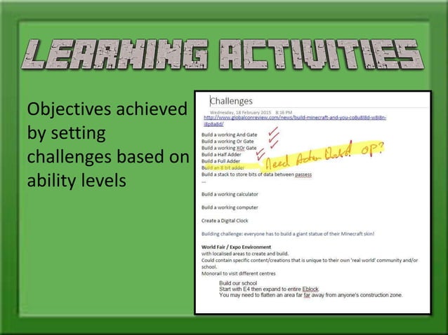 Minecraft in the classroom | PPT