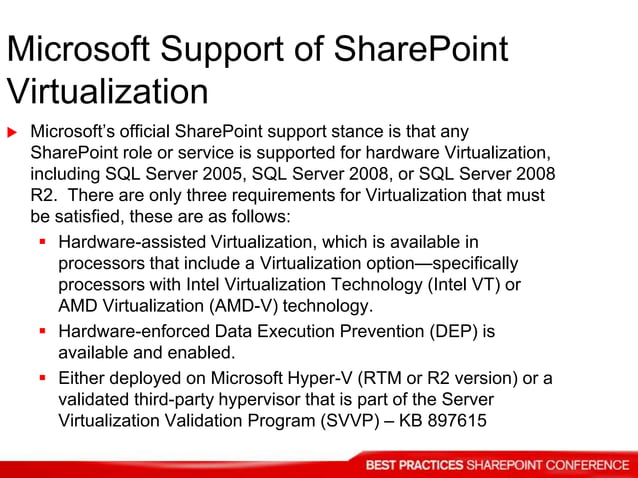 SharePoint 2010 Virtualization | PPT