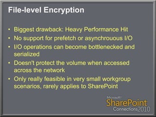 Transparent Data Encryption for SharePoint Content Databases | PPTX