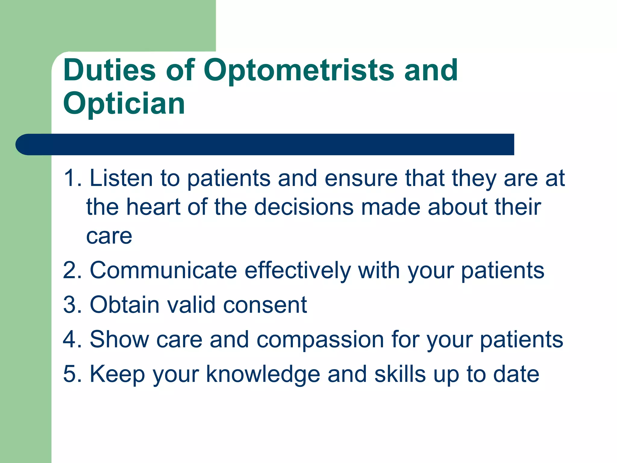 Introduction to Ophthalmic Dispensing | PPTX