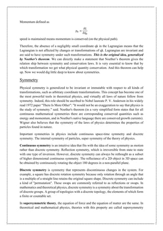 Noethers theoram theoritical approach | PDF