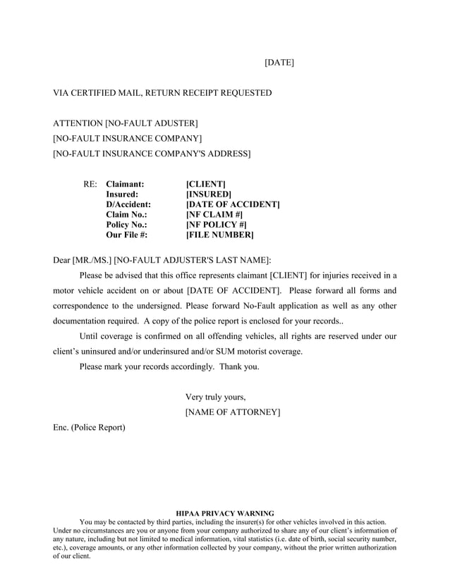 No fault_letter-J JOHN SEBASTIAN ATTORNEY | PDF