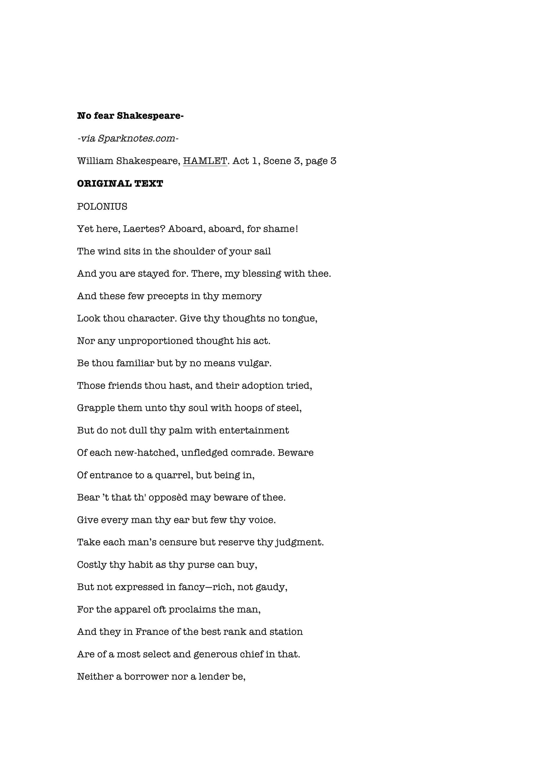 No fear Shakespeare ( SHAKESPEARE ) | PDF