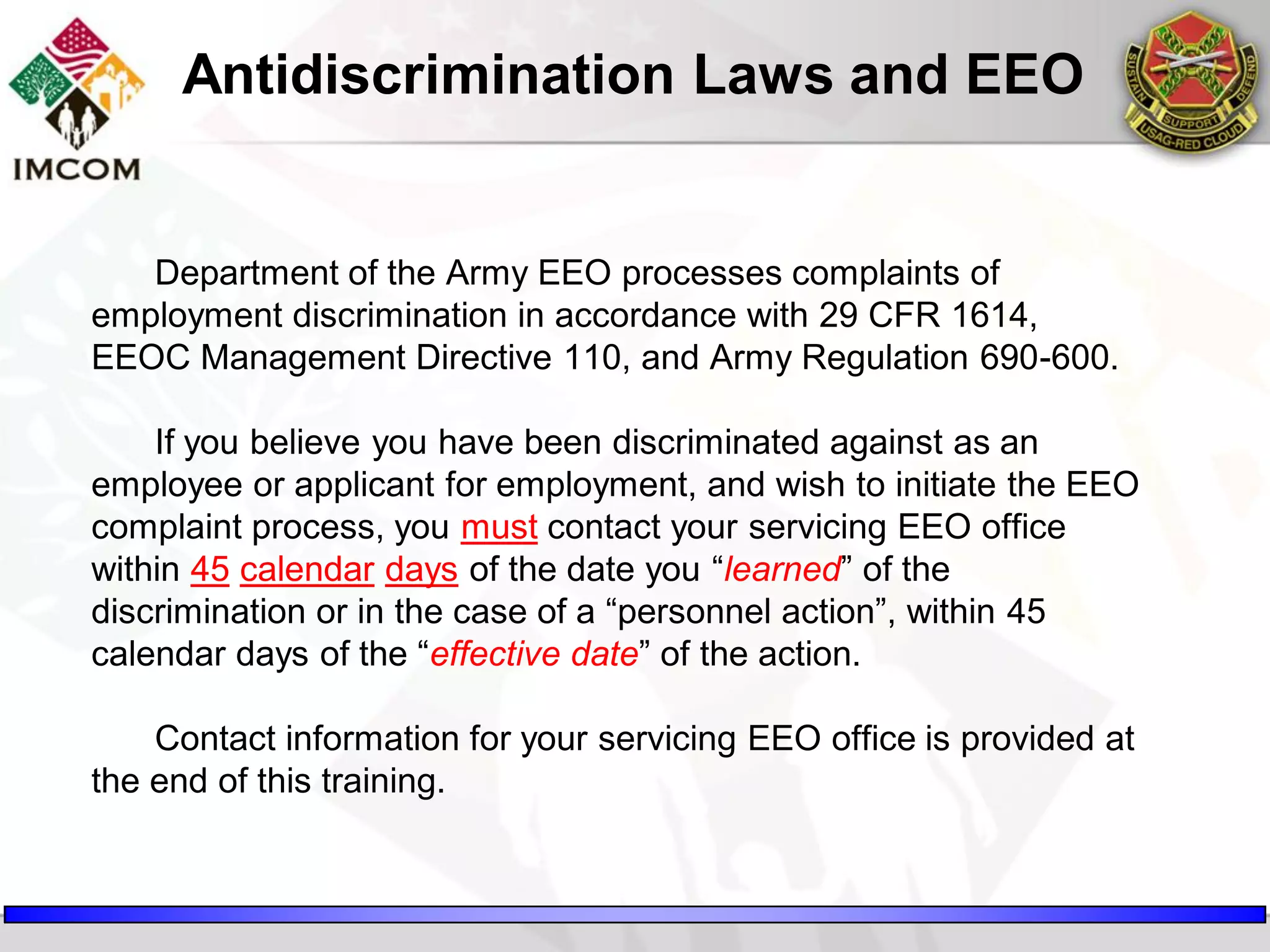 EEO No Fear Training Slides - 2014 | PDF