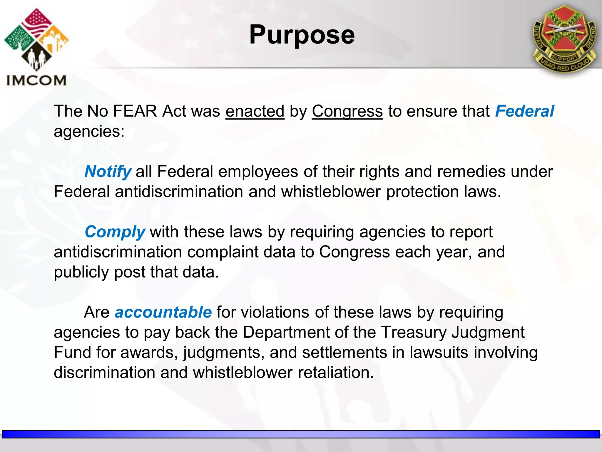 EEO No Fear Training Slides - 2014 | PDF