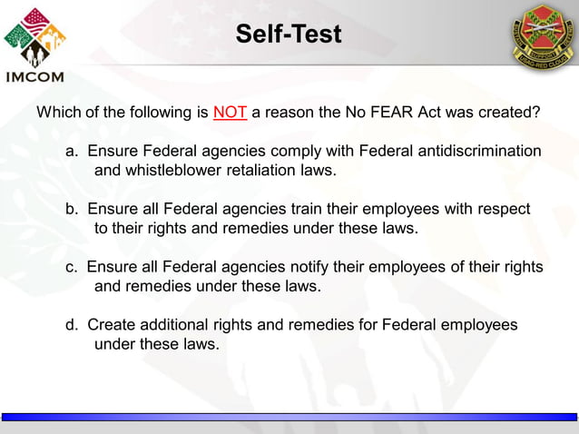 EEO No Fear Training Slides - 2014 | PDF