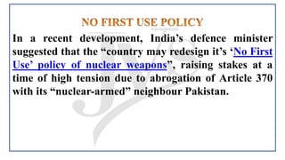 No First Use’ policy of nuclear weapons | PPT
